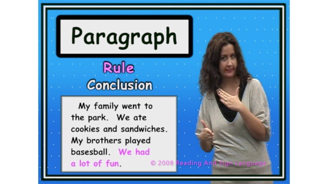 Sign Language - Concepts About Print - Paragraph
