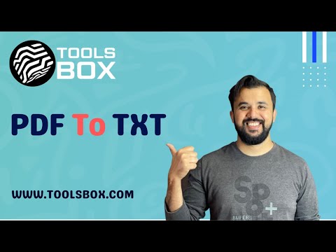 How To Convert PDF To TXT | WWW.TOOLSBOX.COM