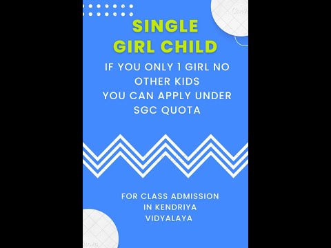 Kendriya vidyalaya admission 2023-24 #shorts SGC Quota single girl child Quota