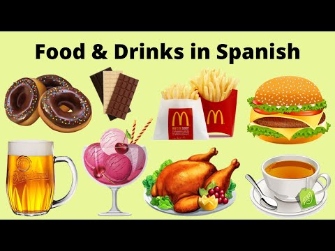 Food and Drinks vocabulary in Spanish. Learn Foods in Spanish.