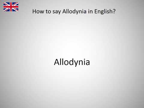 How to say Allodynia in English?