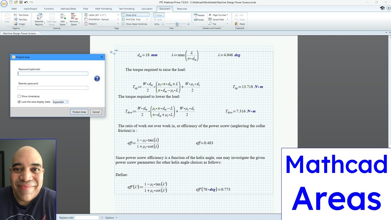 PTC Mathcad Prime - Areas