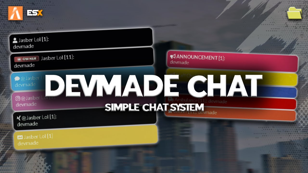 Simple Chat System | FiveM Script [ESX] | devmade_chat