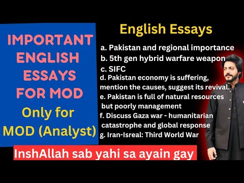 MOD Analyst Essay Topics 2025 | Descriptive Test Essay Preparation Guide | CSSTROLOGY