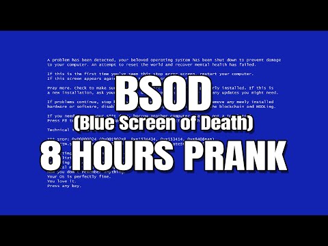 8 hours of fake BSOD Blue Screen of Death Prank - Funny fake blue plain version