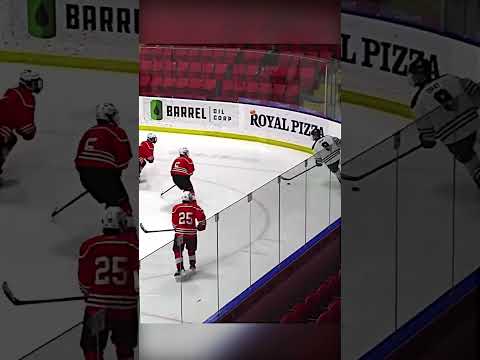 TEXTBOOK: Clearing net front! #hockey #bighit #livestream #calgary #stampsU18AA