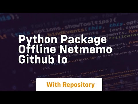 Python Package Offline netmemo github io
