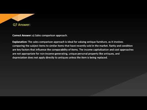 Appraisal Real Estate, Personal Property Certified Personal Property Appraiser Free Practice Questio