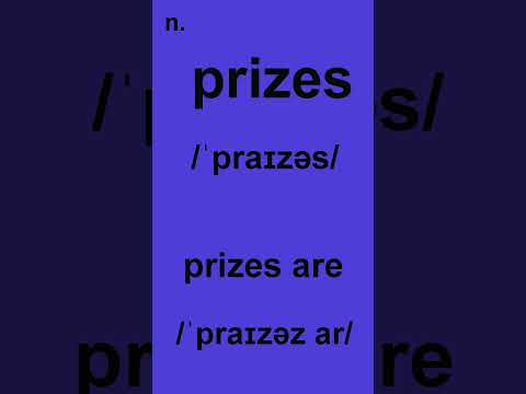 How to pronounce "prizes" (n.) in American English #spokenenglish #howtopronounce #americanenglish
