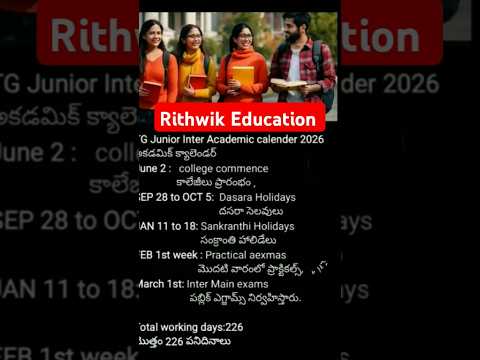 TG intermediate 1st year academic calendar 2025||#exam #tsstate #tsexam #history #tsexamdates