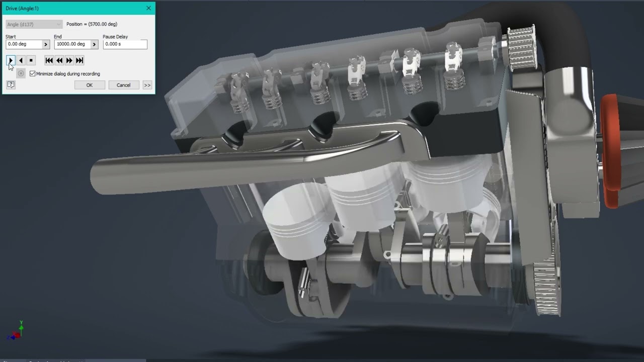 Autodesk Inventor V6 Engine Assembly and Motion Study