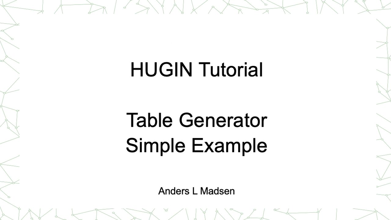 Table Generator Tutorial with Simple Example