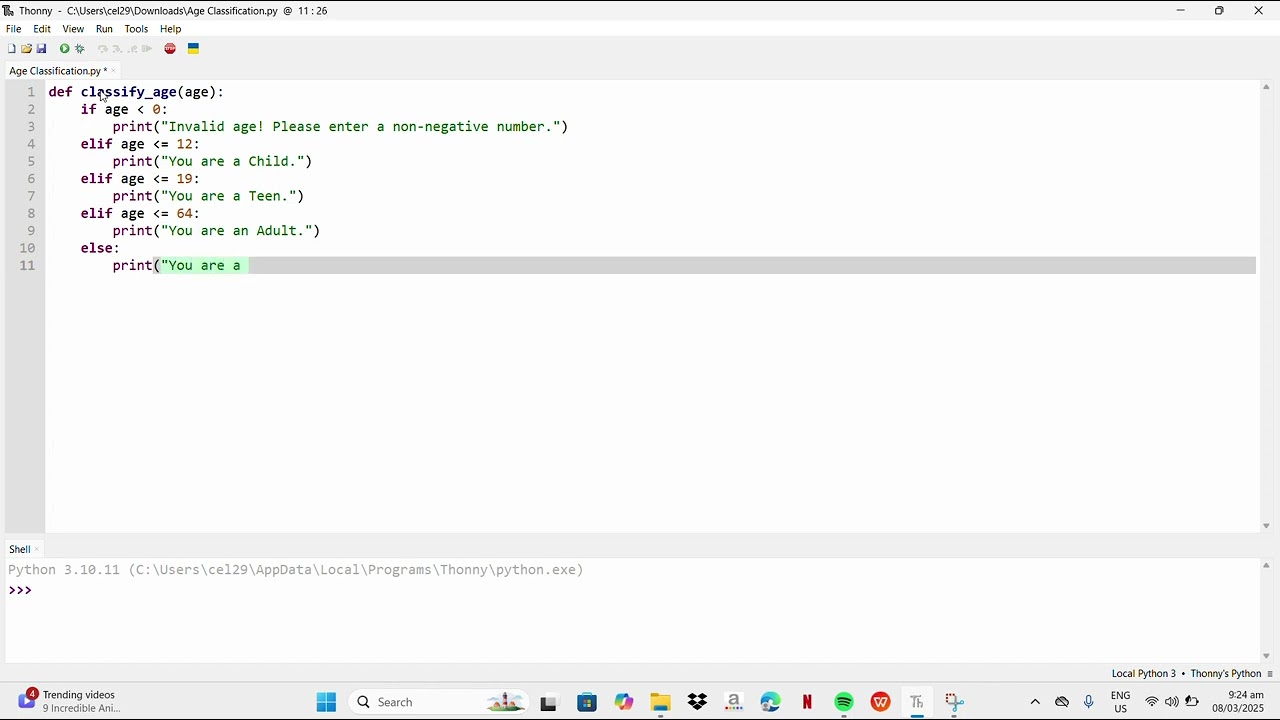Age Classifier using Python
