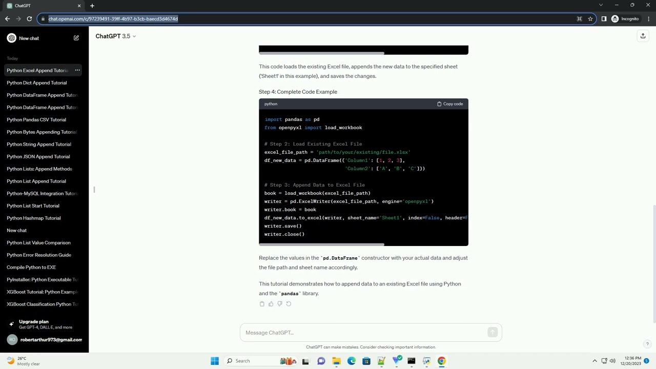 python append to excel file