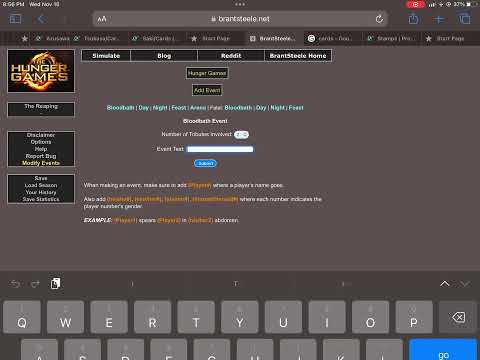 how to create custom events in hunger games sim! (Specifically for @chills_tiny_mom )