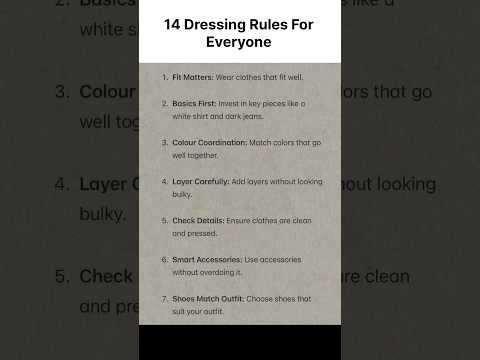 14 Dressing rules 🗣️#motivation #growth #selfimprovement #explore