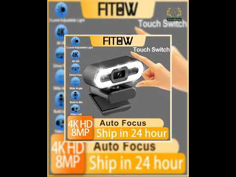 Full HD 4K Webcam Auto Focus Fill Light Web Camera With Microphone Live Broadcast USB Computer PC...