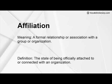 Affiliation Meaning
