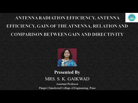 Antenna radiation efficiency, antenna efficiency, Gain, comparison of Gain and Directivity