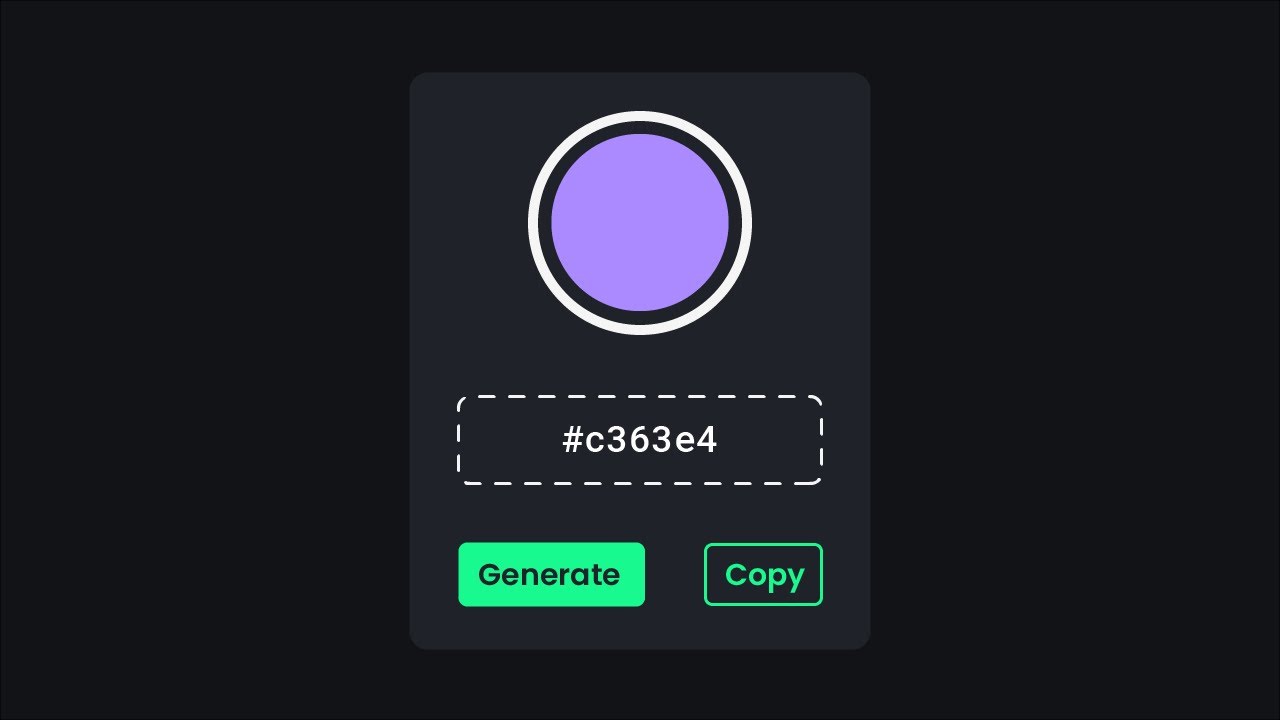 Random Hex Code Generator | Javascript Project Preview.