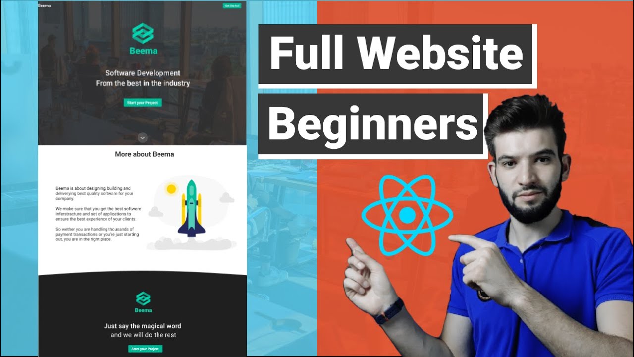 Build React website responsive | Beginner React JS From scratch with smooth scroll