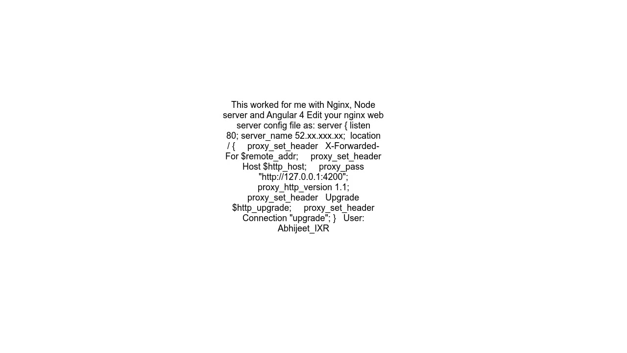 WebSocket connection failed Error during WebSocket handshake Unexpected response code 400
