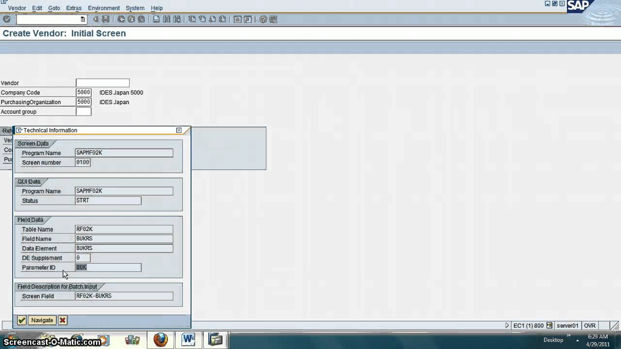 How create a SAP User with Parameters