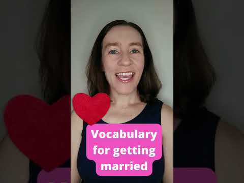 English vocabulary for getting married