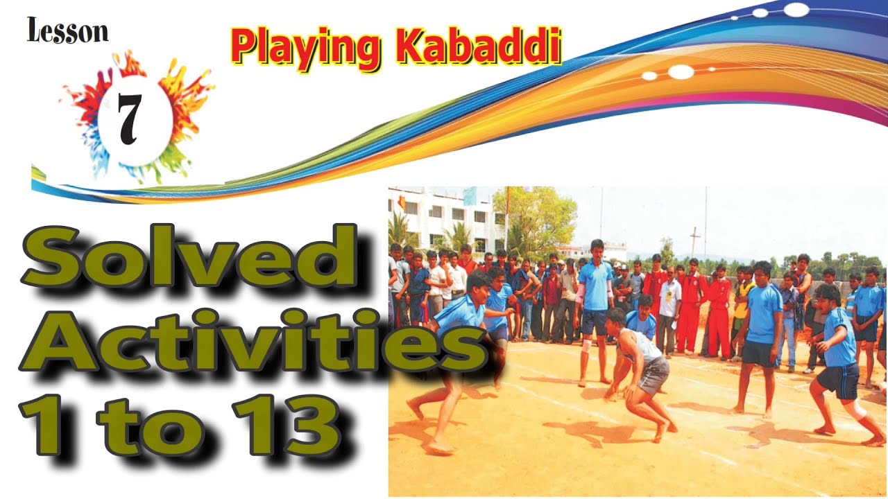 Playing Kabaddi / Chapter 7/class 6th/ #PSEB/Activities 1 to 13