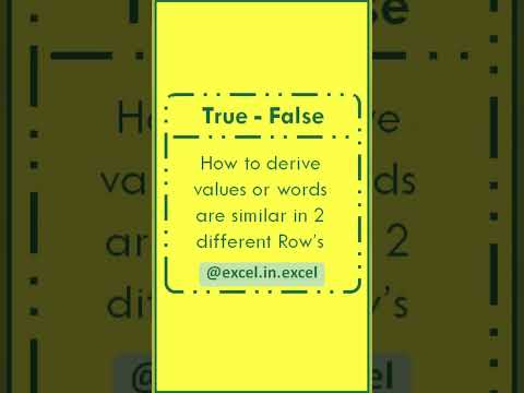 How To Derive Values Or Words Are Similar In 2 Different Rows | Subscribe 🔴 | #Shorts #Excel