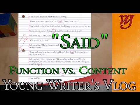 "Said" & Function Words vs. Content Words | WGA Young Writer's Vlog