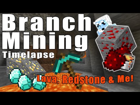 Branch Mining Minecraft Timelapse | Lava, Redstone & Me!