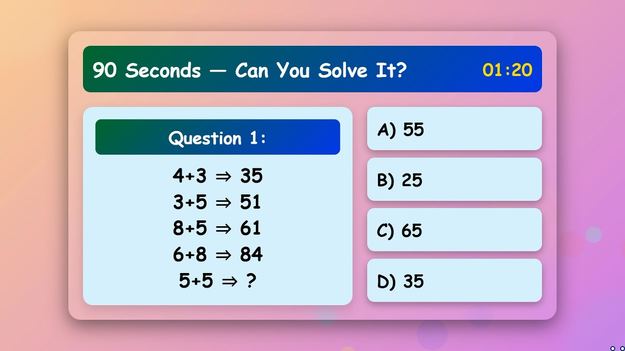 Math Quiz: What's the Pattern? Solve These Math Puzzles