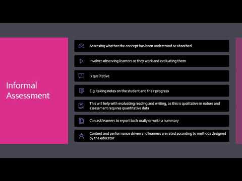 Informal and formal assessments