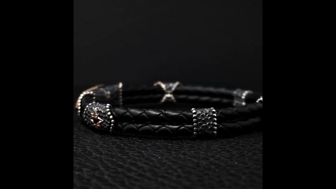 Silver and Leather Celtic bracelet
