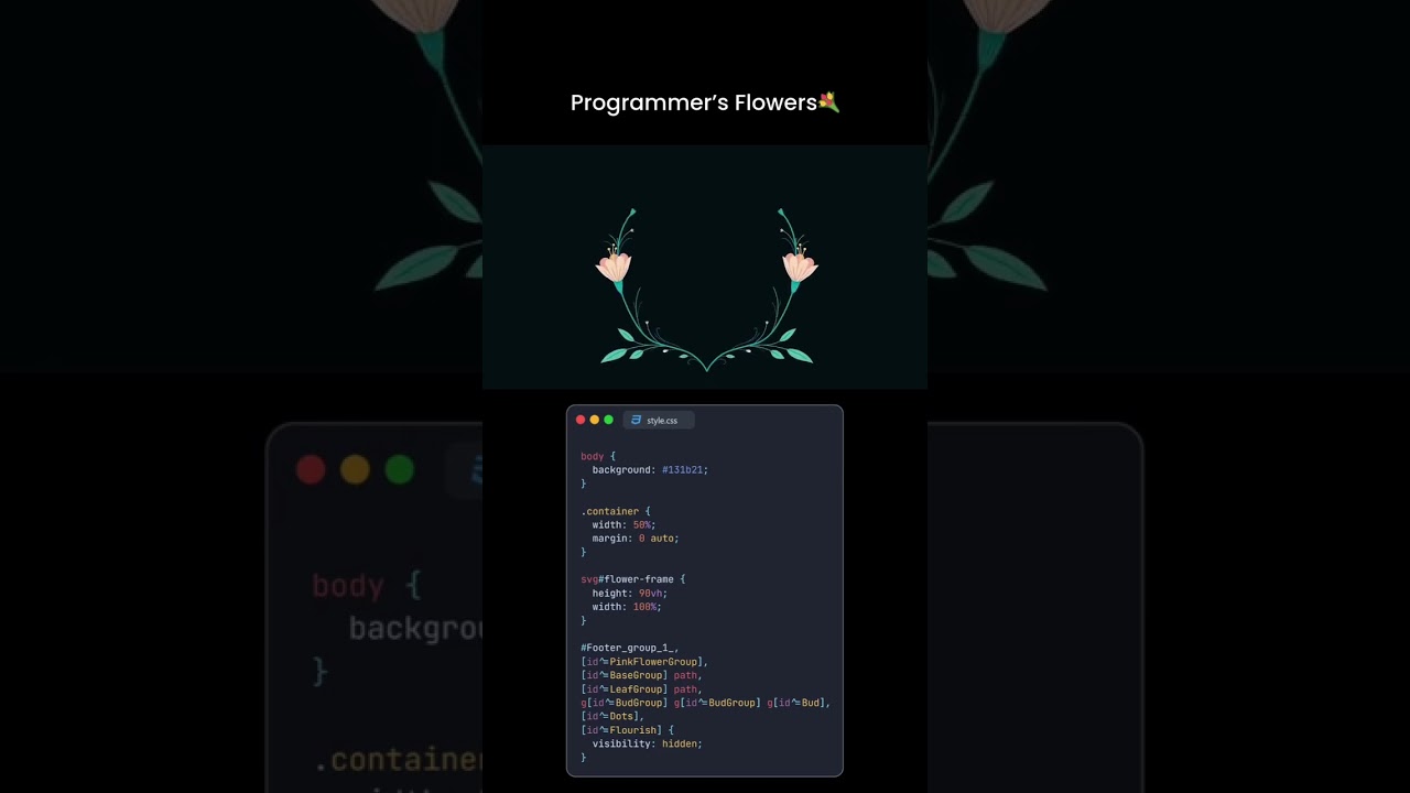 Create Flowers using react and css.  #coding #webcoding #webdesign #python #webdevelopement #webdev