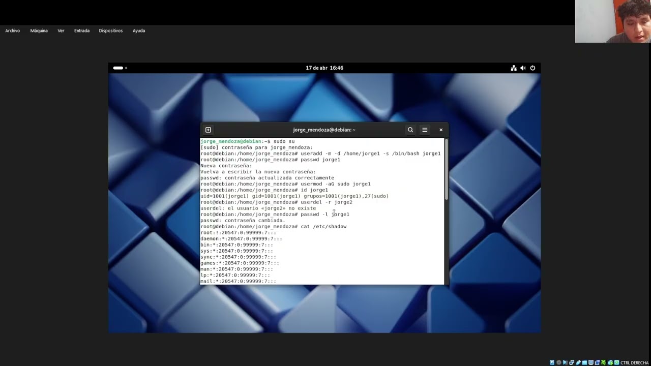 Actividad semana 3 (Linux Debian 13)