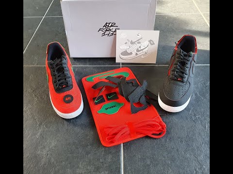 Nike Air Force 1 1 Black Chile Red Pine Green DD2429 001