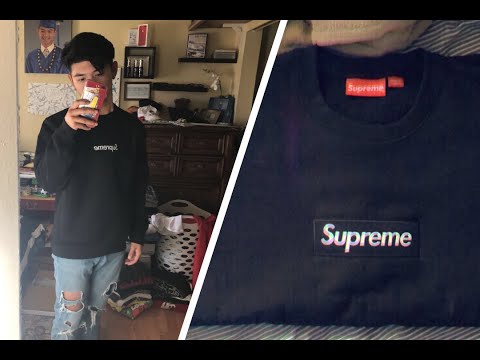 Supreme FW18 Week 16 Supreme Box Logo Crewneck Unboxing