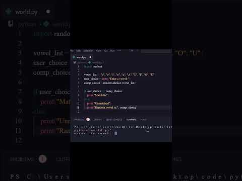 Random word generator using Python. #python #pythoncode #shorts #shortvideo