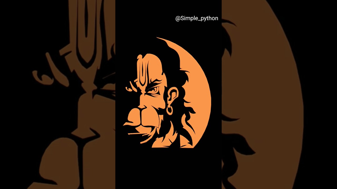 Hanuman Ji By Python Programming  #python #programming #hanuman #hanumanji #graphics #shorts