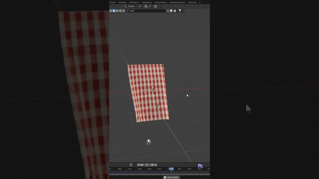 Cloth Simulation #blendertips #blenderanimation #clothsimulation