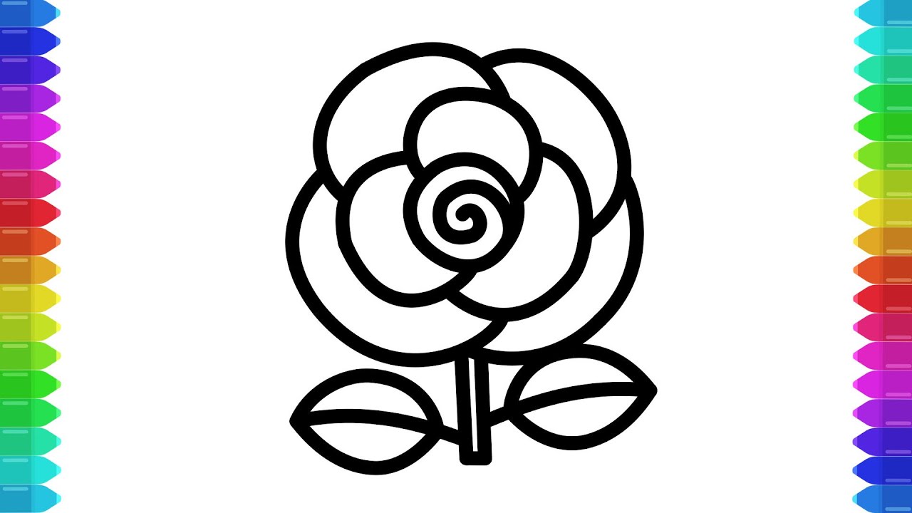 How to draw ROSE 🌹  Print color page 👇🔻🖨️ FREE [EASY DRAW]