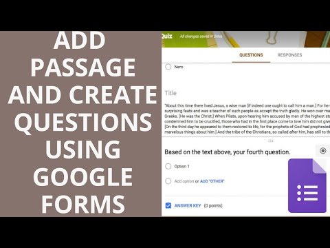 How to create passage using Google Forms