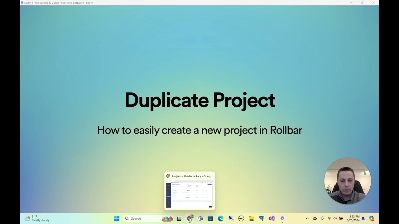 How to easily duplicate a project with your settings