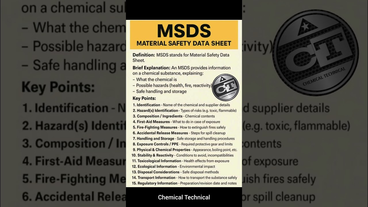 MSDS l Material Safety Data Sheet #msds #safety