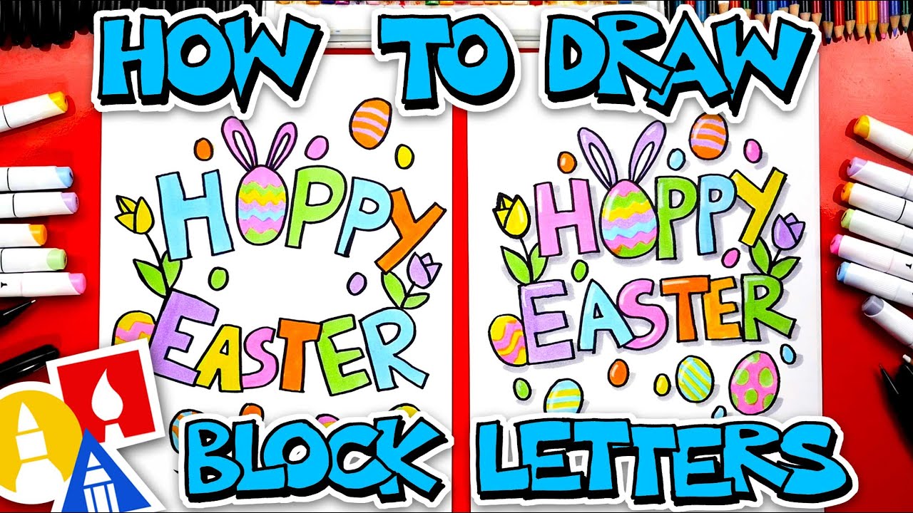 How To Draw Happy Easter In Block Letters