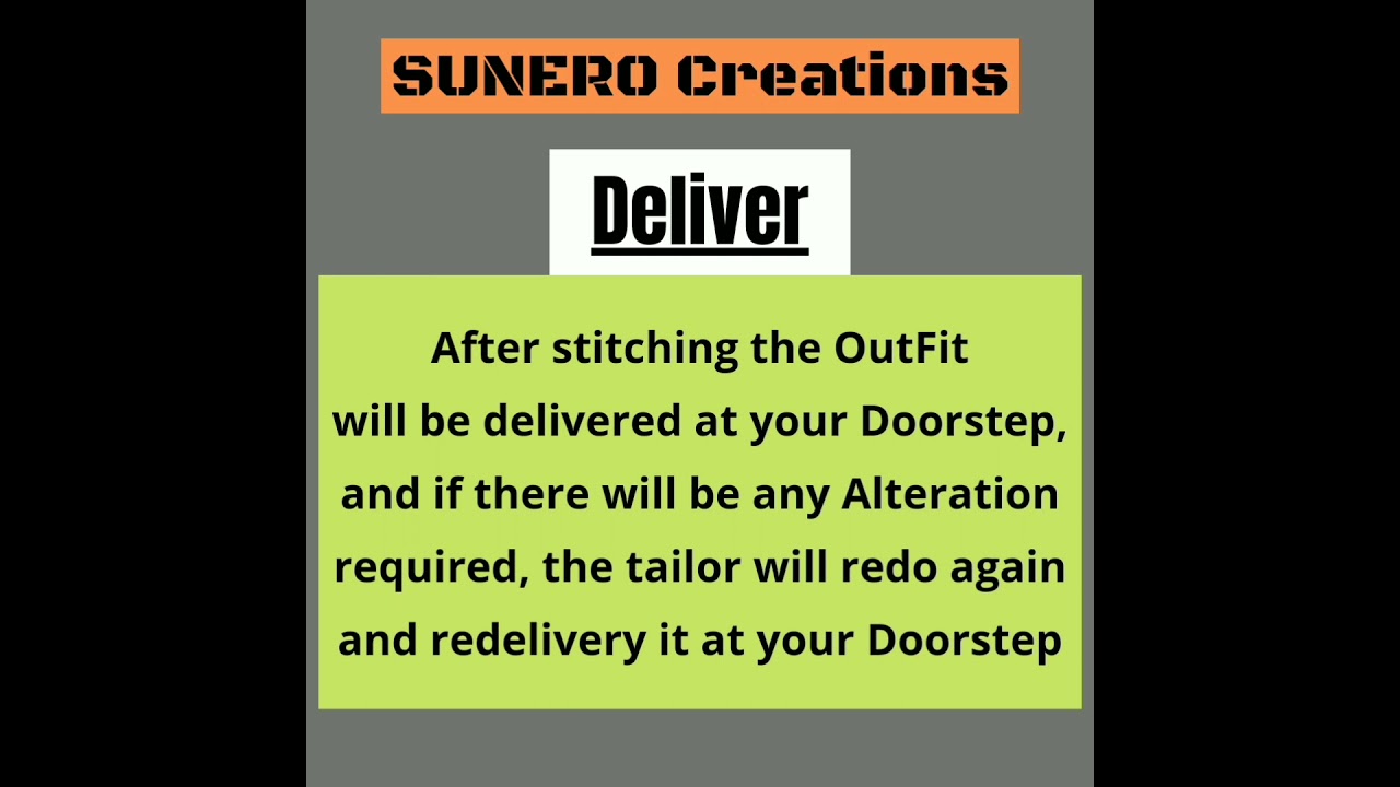 SUNERO Creations Doorstep Custom Tailoring Services