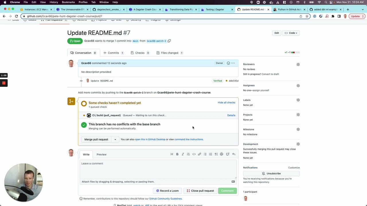 Adding a Github Action (CI Job) To Dagster Pipeline