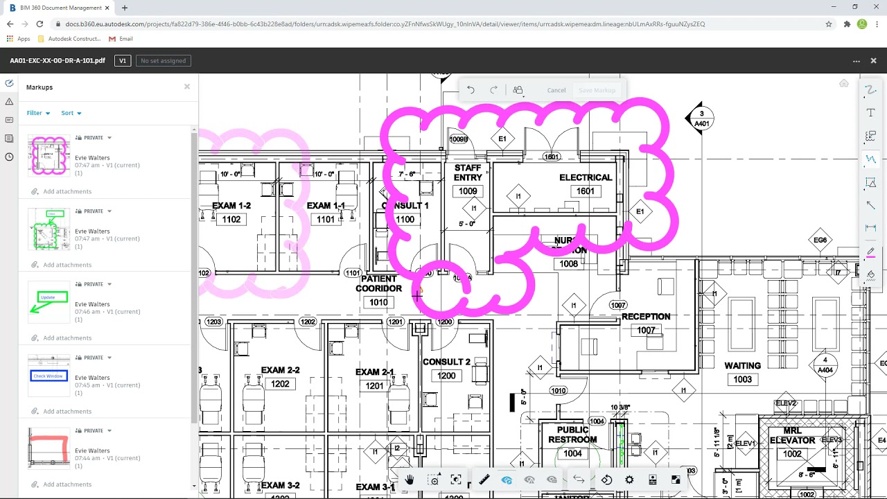 A   BIM360 Docs   11 01   Markups   Markup Tools